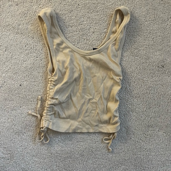 Forever 21 | Tops | Forever 2 Ruched Drawstring Crop Top Beige Small ...